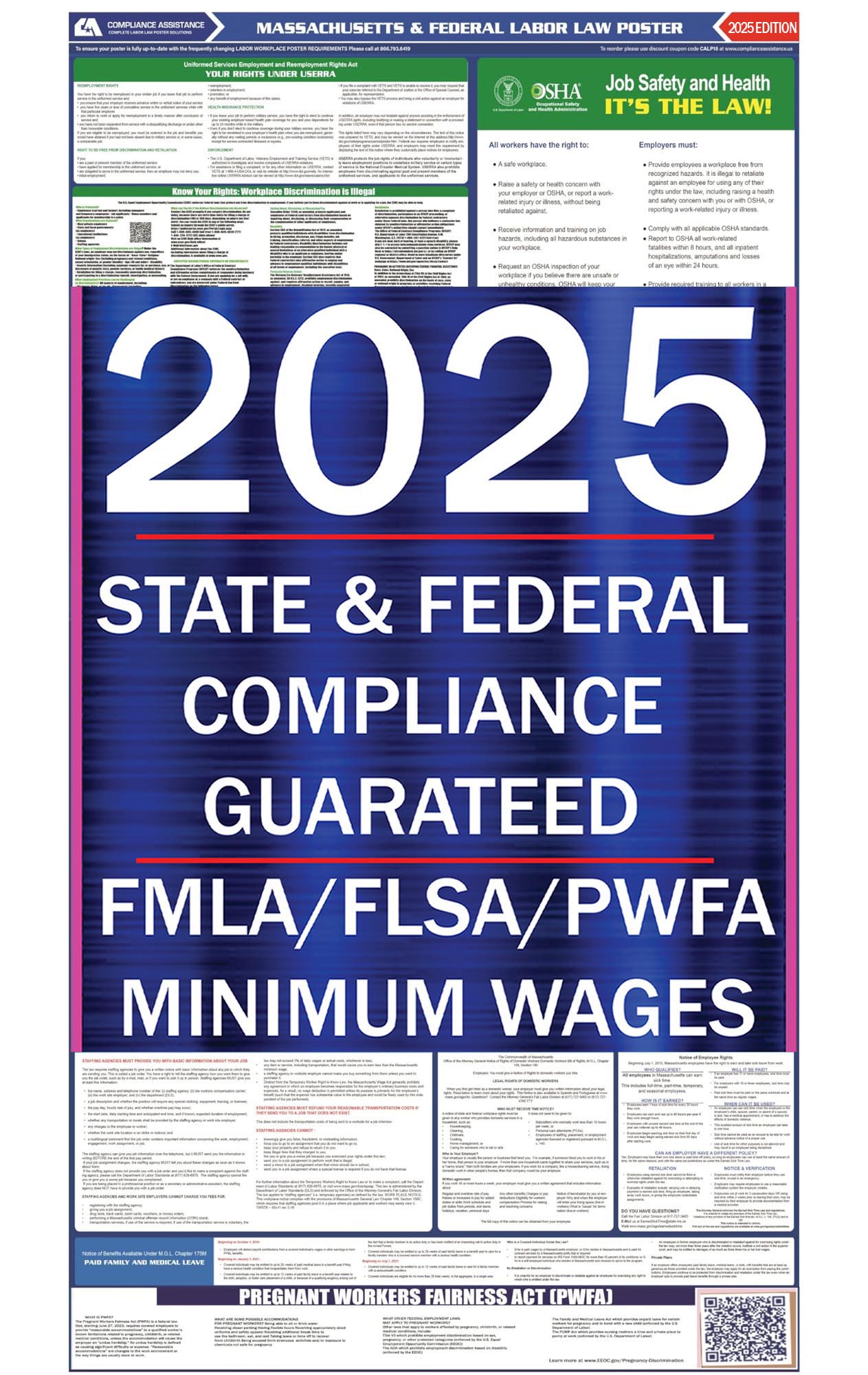 Massachusetts (MA) 2025 State Labor Law Poster - State, Federal and ...