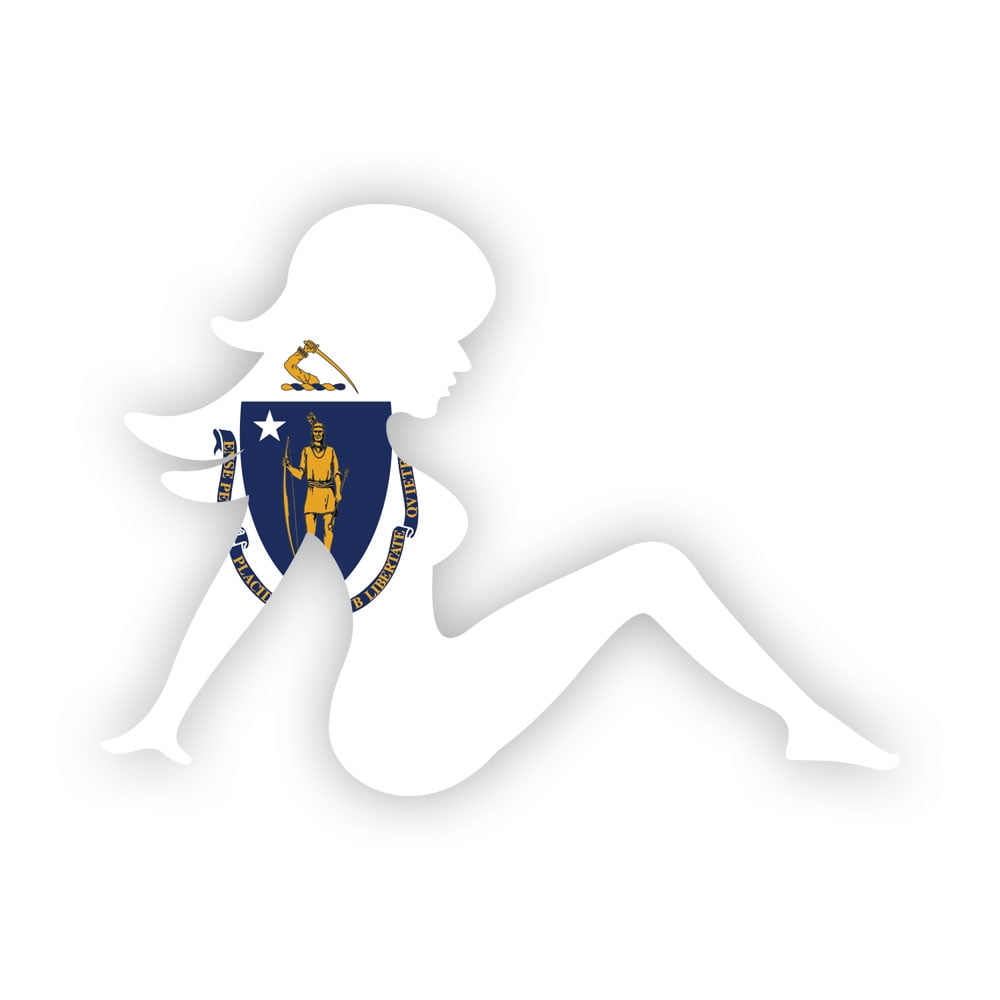 Massachusetts Mudflap Girl Sticker Decal Self Adhesive Vinyl
