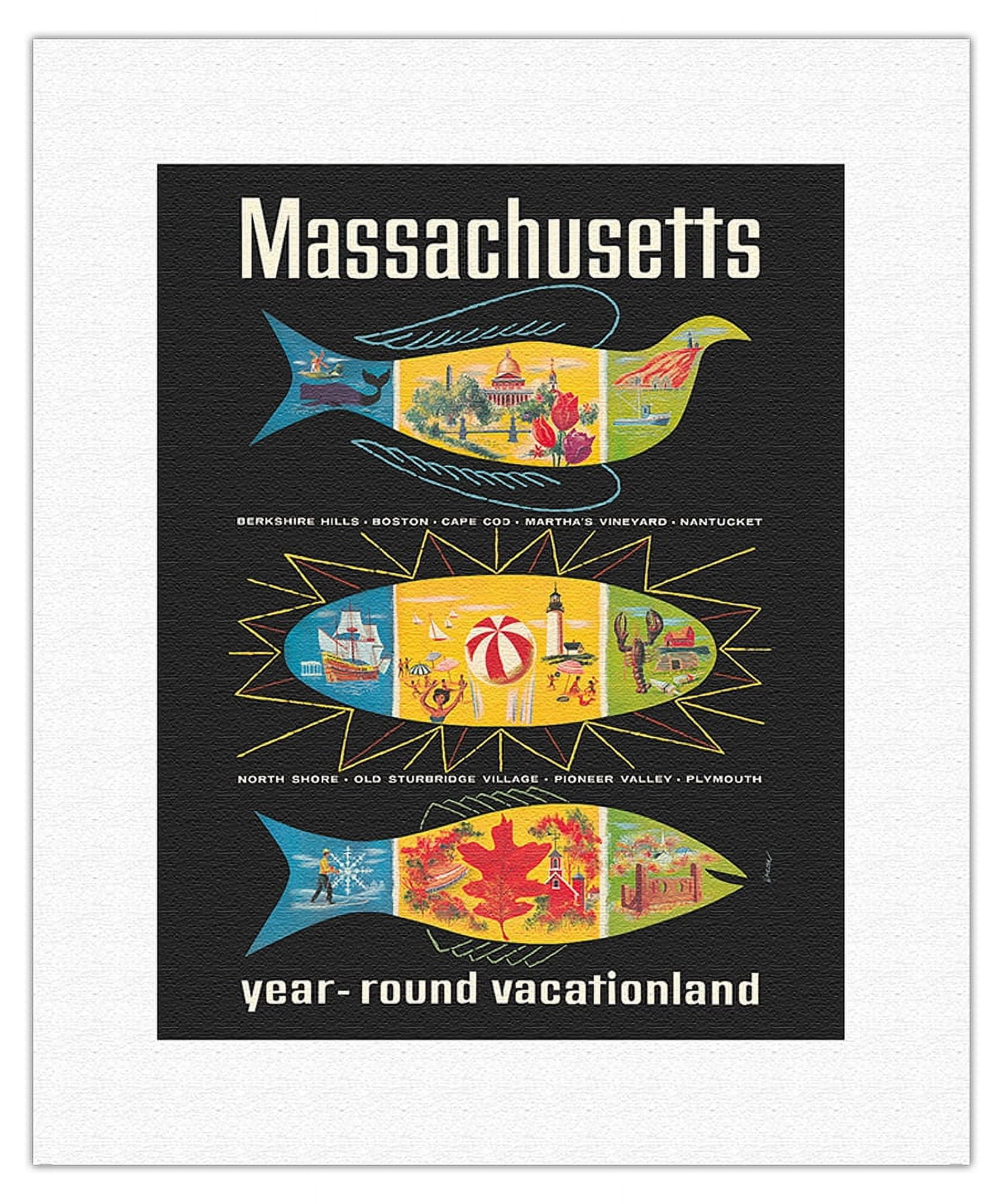 Massachusetts New England - Year-Round Vacationland - Vintage Travel ...