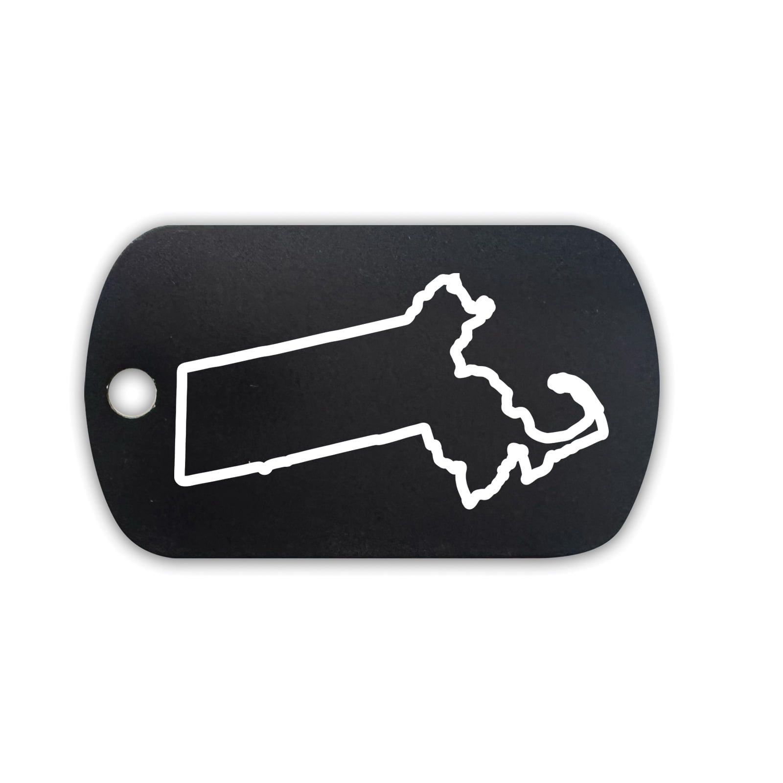 Massachusetts Outline GI Dog Tag Aluminum Keychain ma - Black - Walmart.com