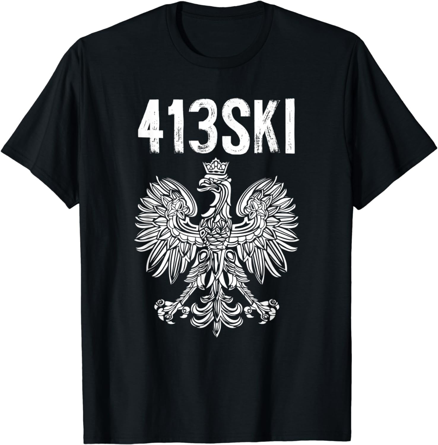 Massachusetts Polish American Eagle Flag Pride 413 Area Code T-Shirt ...
