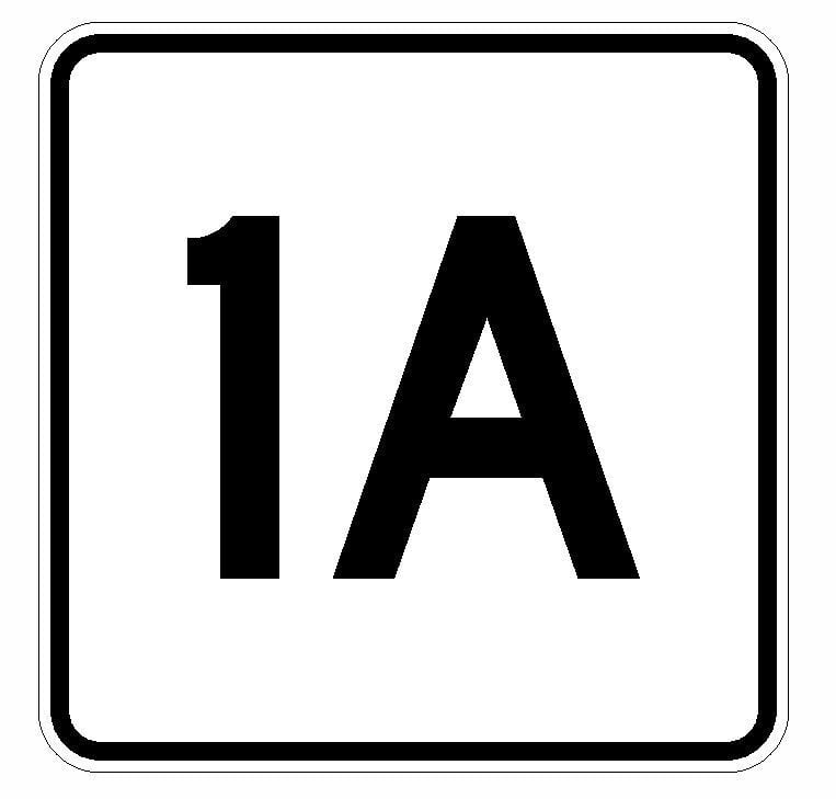 Massachusetts Route 1A Metal Sign Decal R1111 Highway Sign Size: 8 inch ...