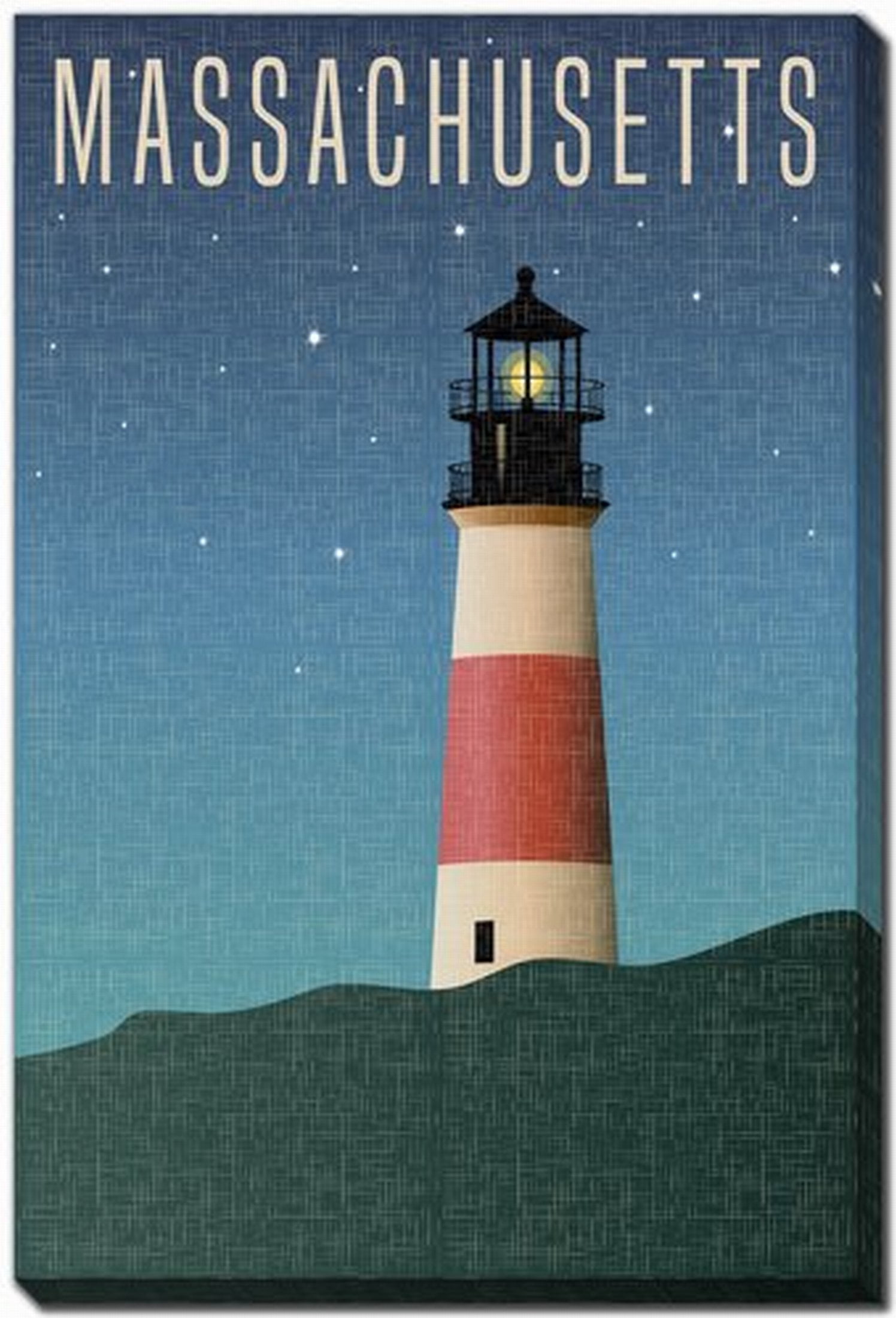 Massachusetts State Poster, 22" x 28" Print on Canvas Wall Art by Art ...