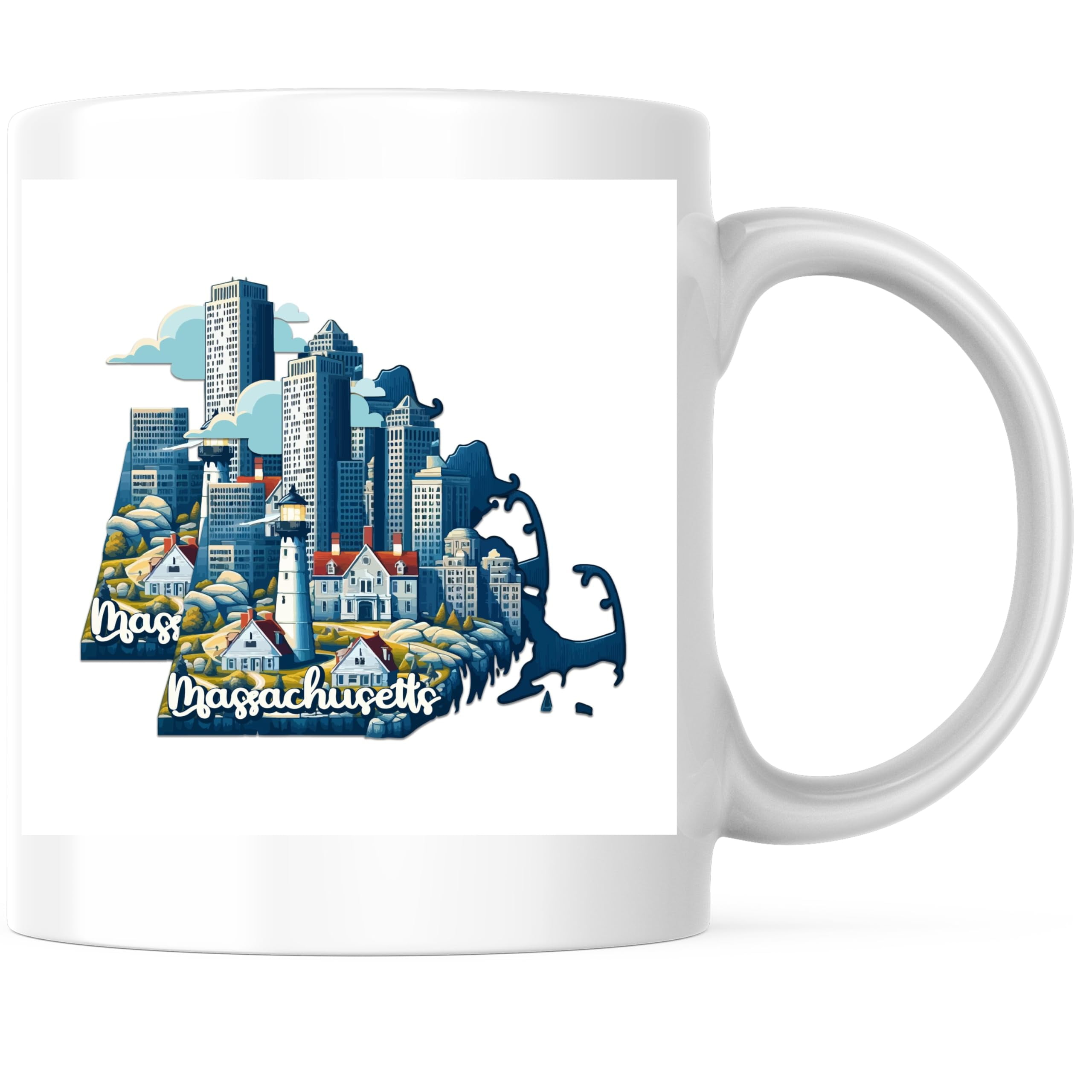 Massachusetts State Shape Coffee Mug - MA State Mug - Choose From 50 ...