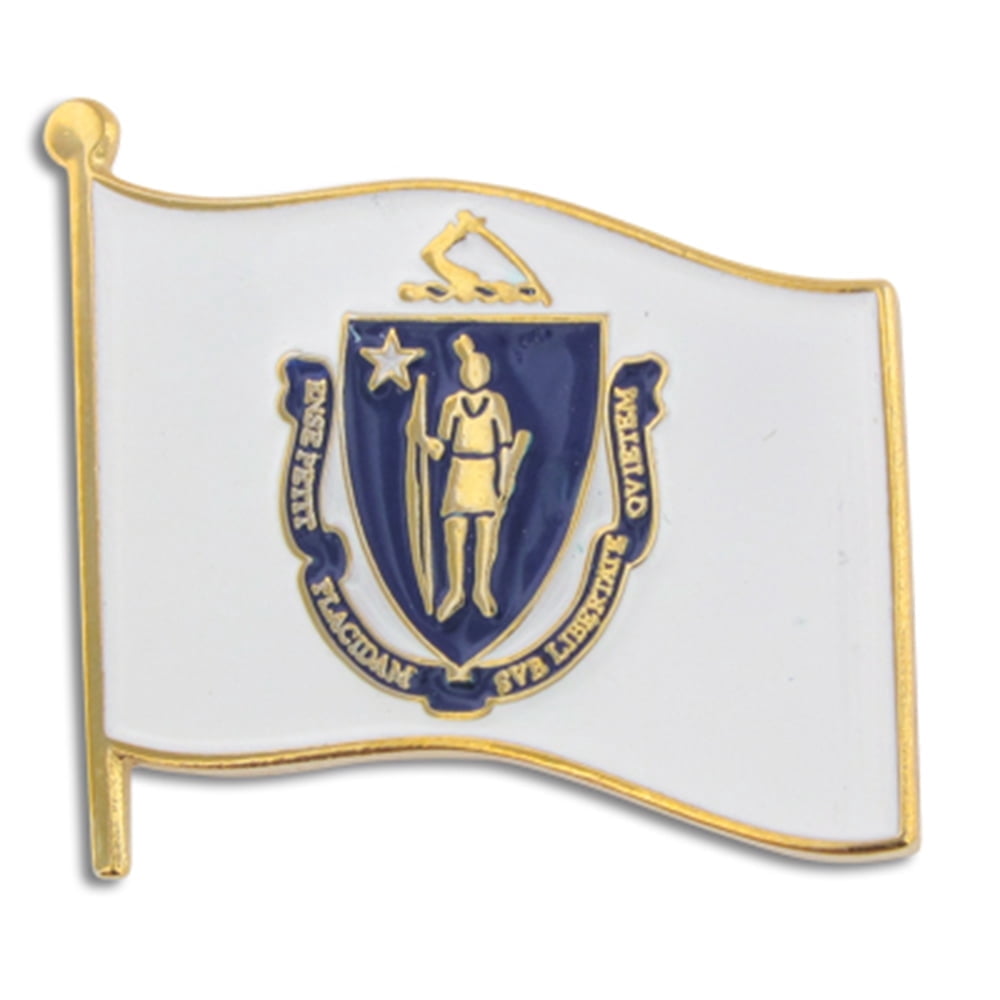 PinMart Massachusetts US State Flag MA Enamel Lapel Pin 100 Pack of ...