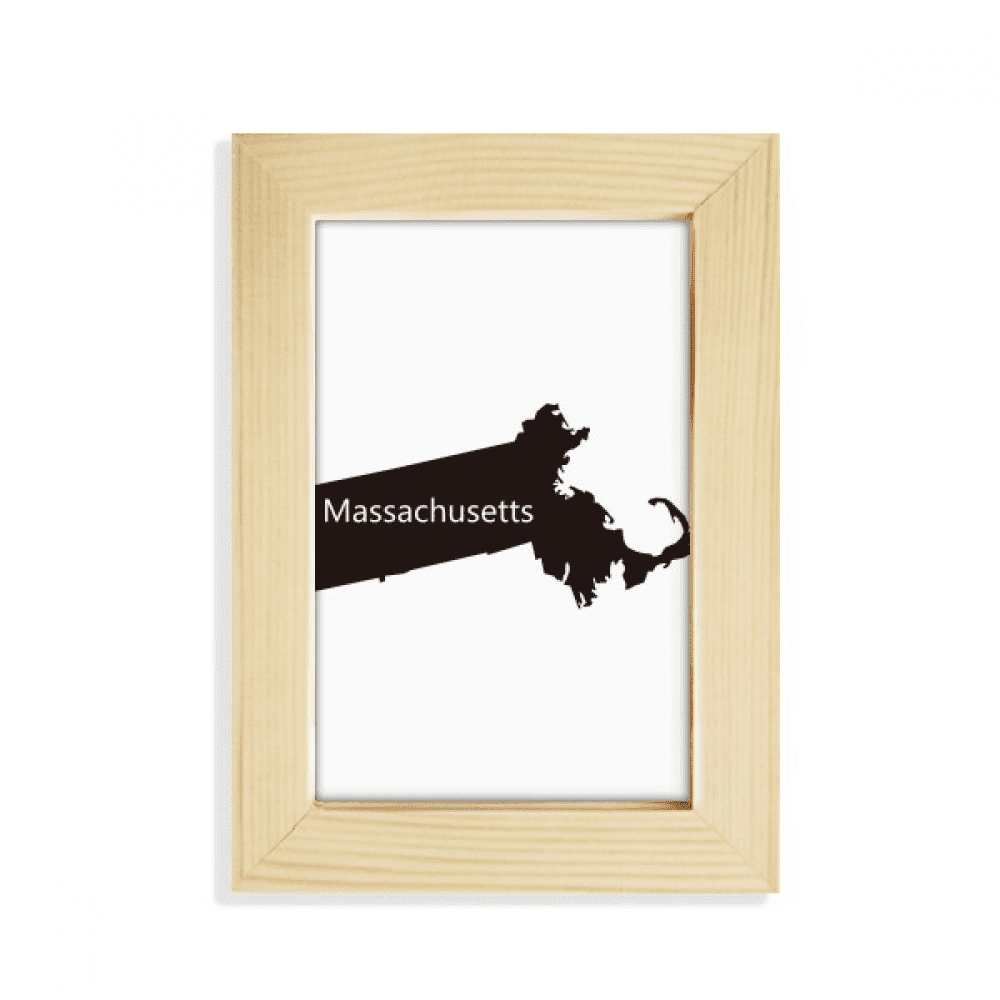 Massachusetts USA Map Outline Desktop Display Photo Frame Picture Art ...