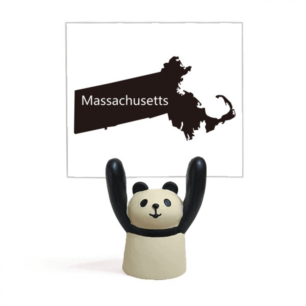 Massachusetts USA Map Outline Memo Holder Cartoon Animal Panda Stand ...