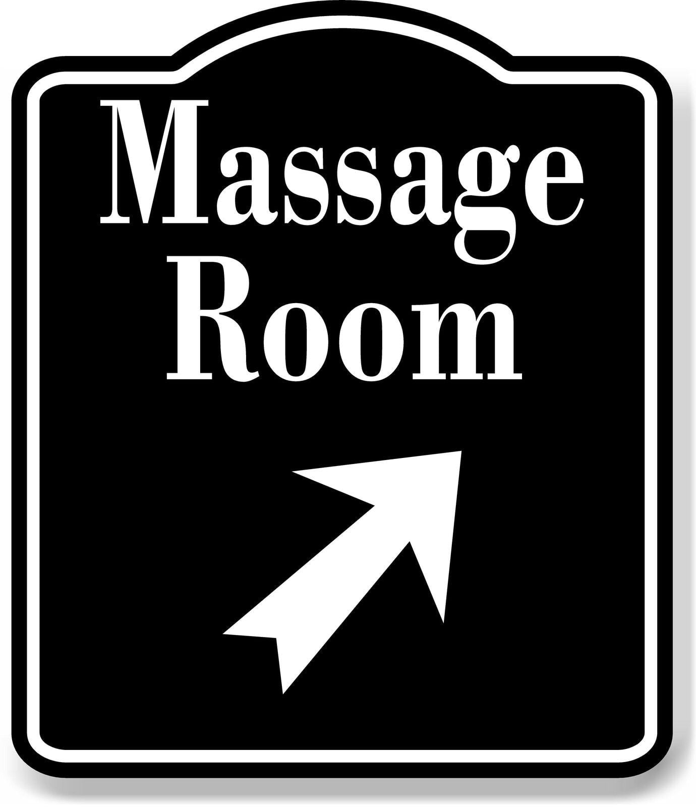 Massage 45 Degree Up Right Arrow BLACK Aluminum Composite Sign, 15"x18 ...