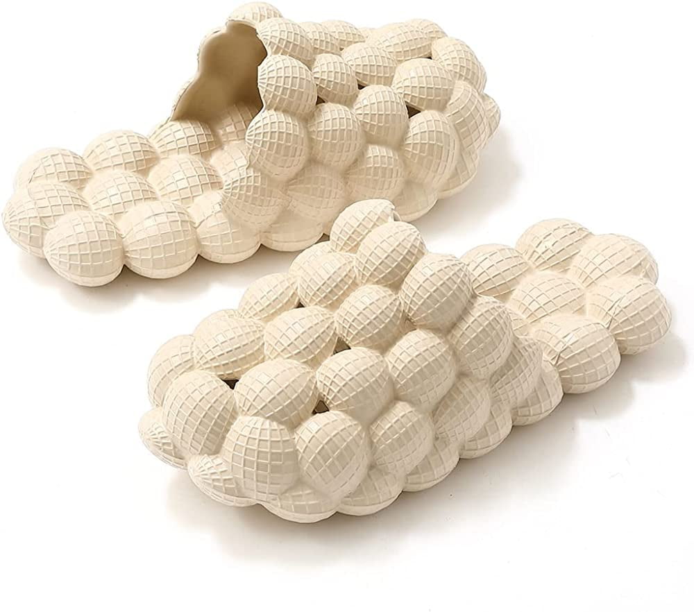 Massage Bubble Slides Slippers for Women Men，Non-slip Funny Lychee ...