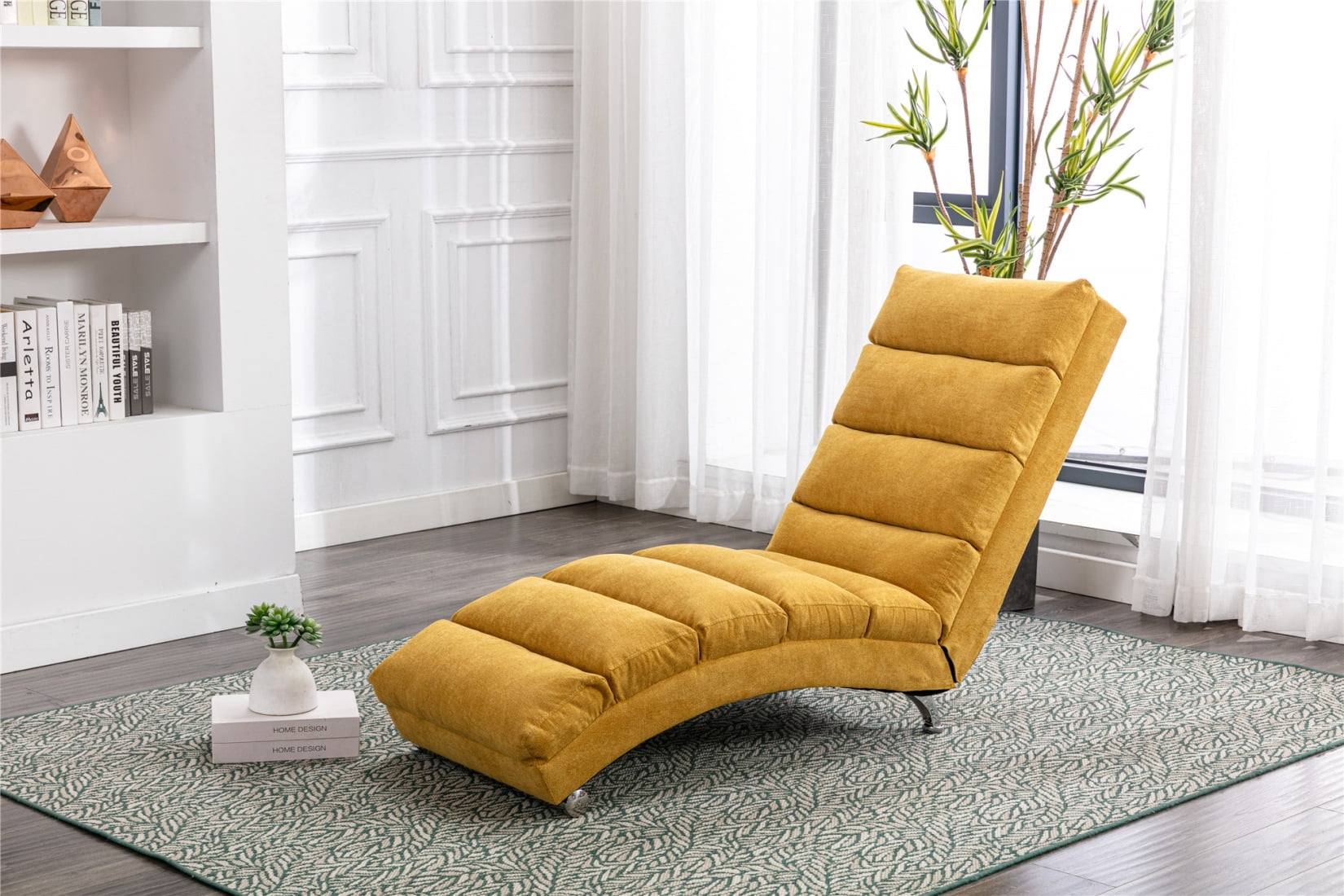 Massage Chaise Lounge, Linen Upholstered Electric Recliner Chair with ...
