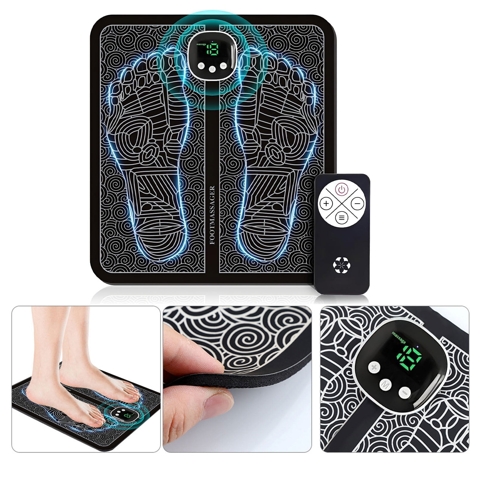 Massage Foot Pad 8 Modes 19 Grades for Neuropathy Foot,Full Body ...