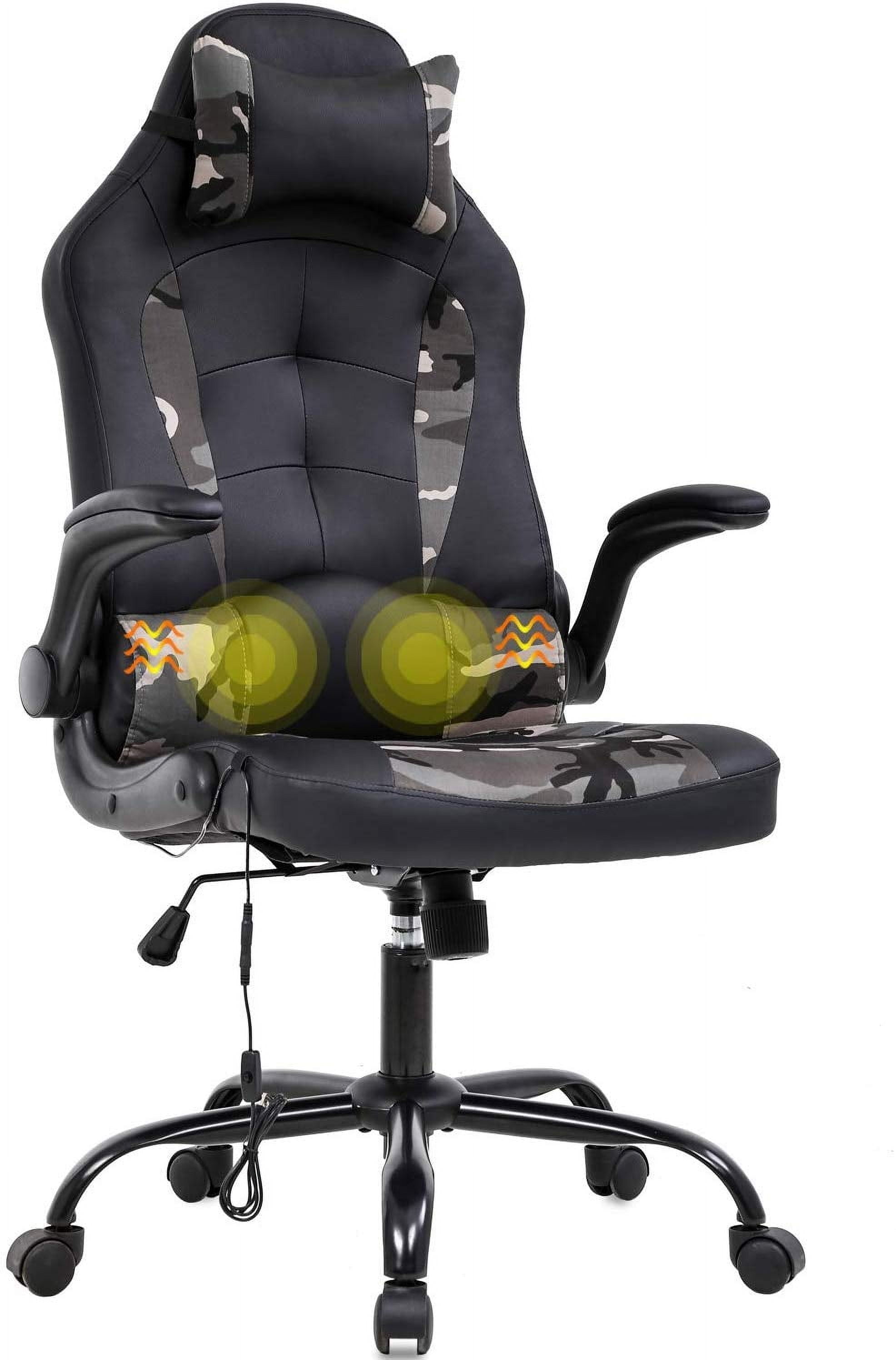 Massage Gaming Chair PU Leather Computer Chairs Desk Chair w/Adjustable ...