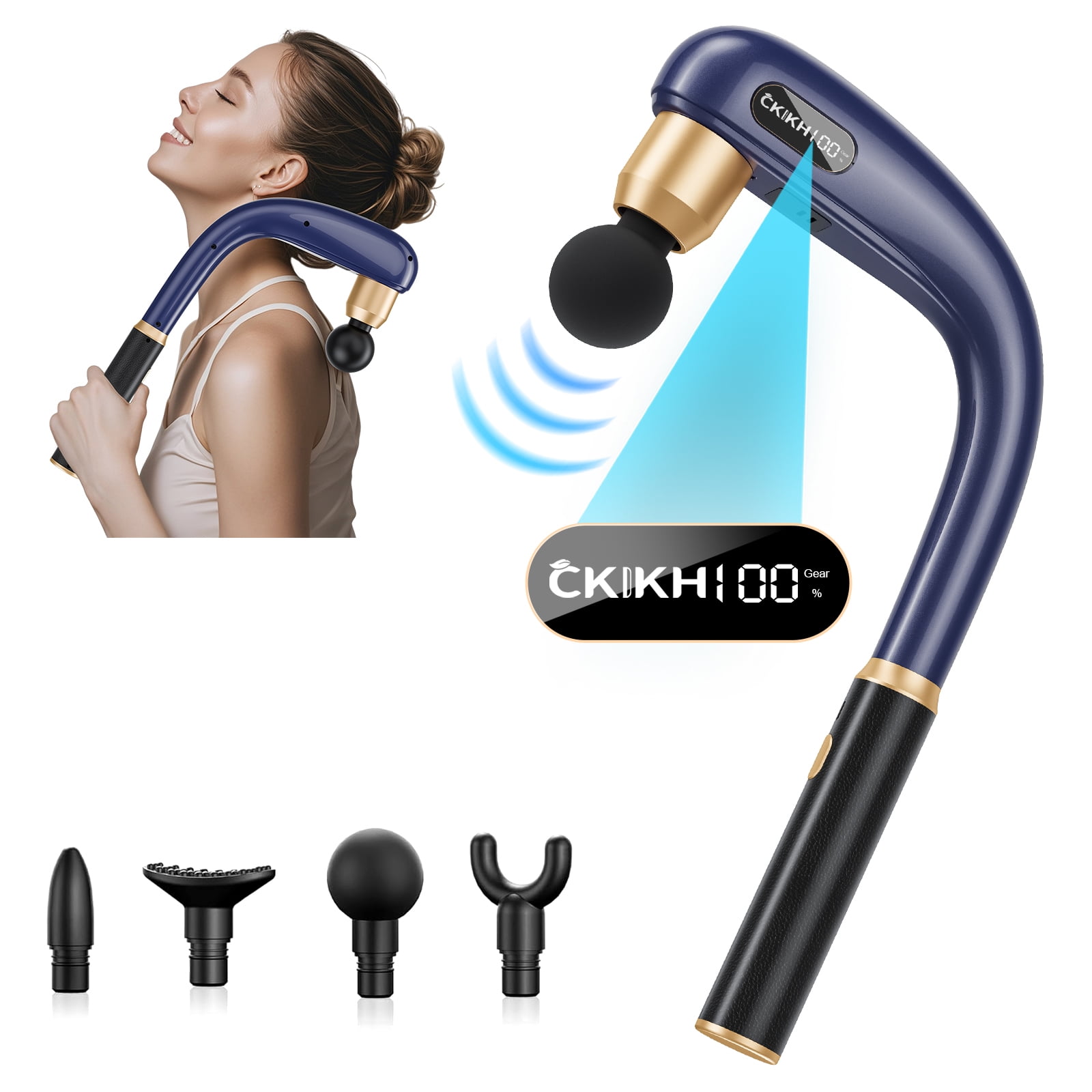 ckikh Massage Gun Deep Tissue, 12MM Percussion Massage Gun, Extended ...