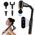 Massage Gun with Extended Handle, Handheld Percussion Massager Gun with ...