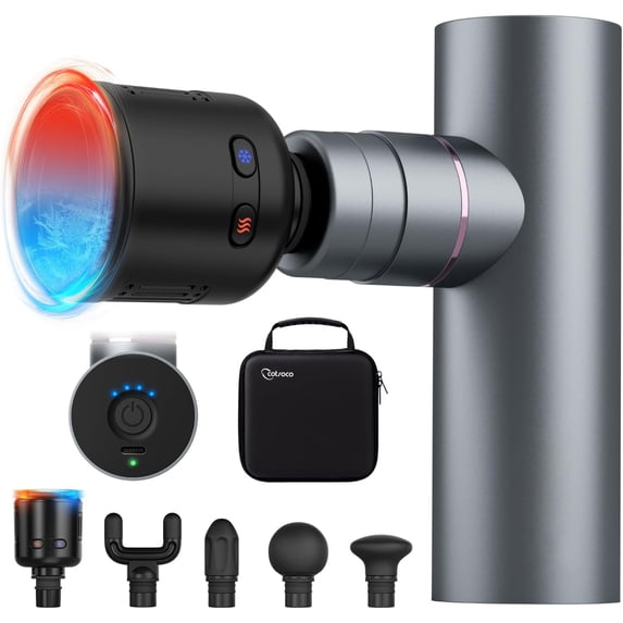 Massage Gun with Heat and Cold rapy, Full-Metal Handheld Electric ...