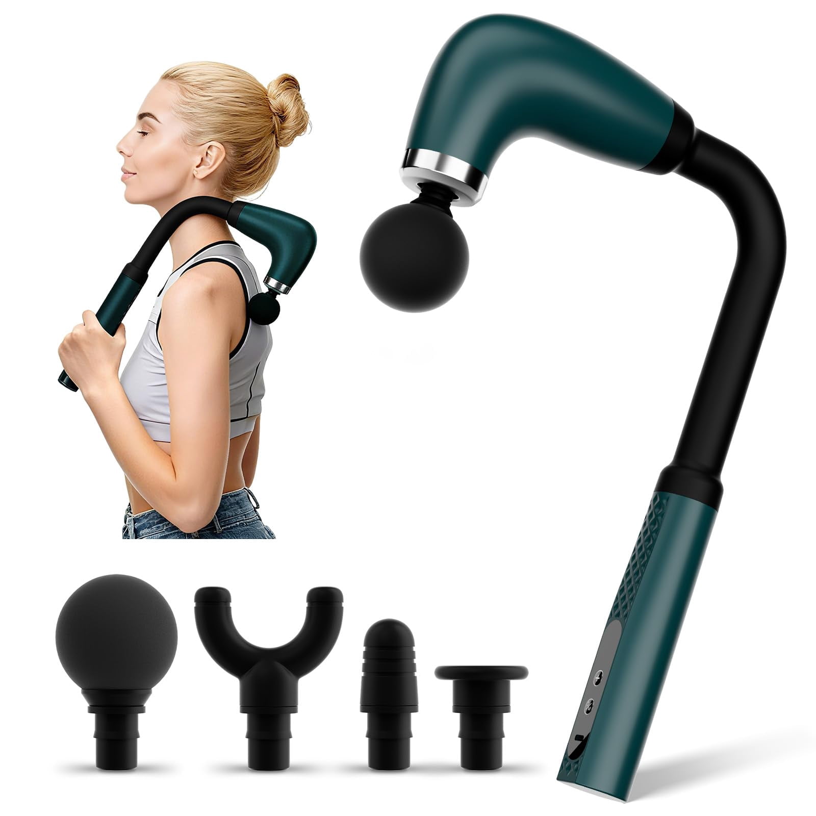 Massage Gun with Upgraded Extension Handle, Back Massage Gun Deep ...
