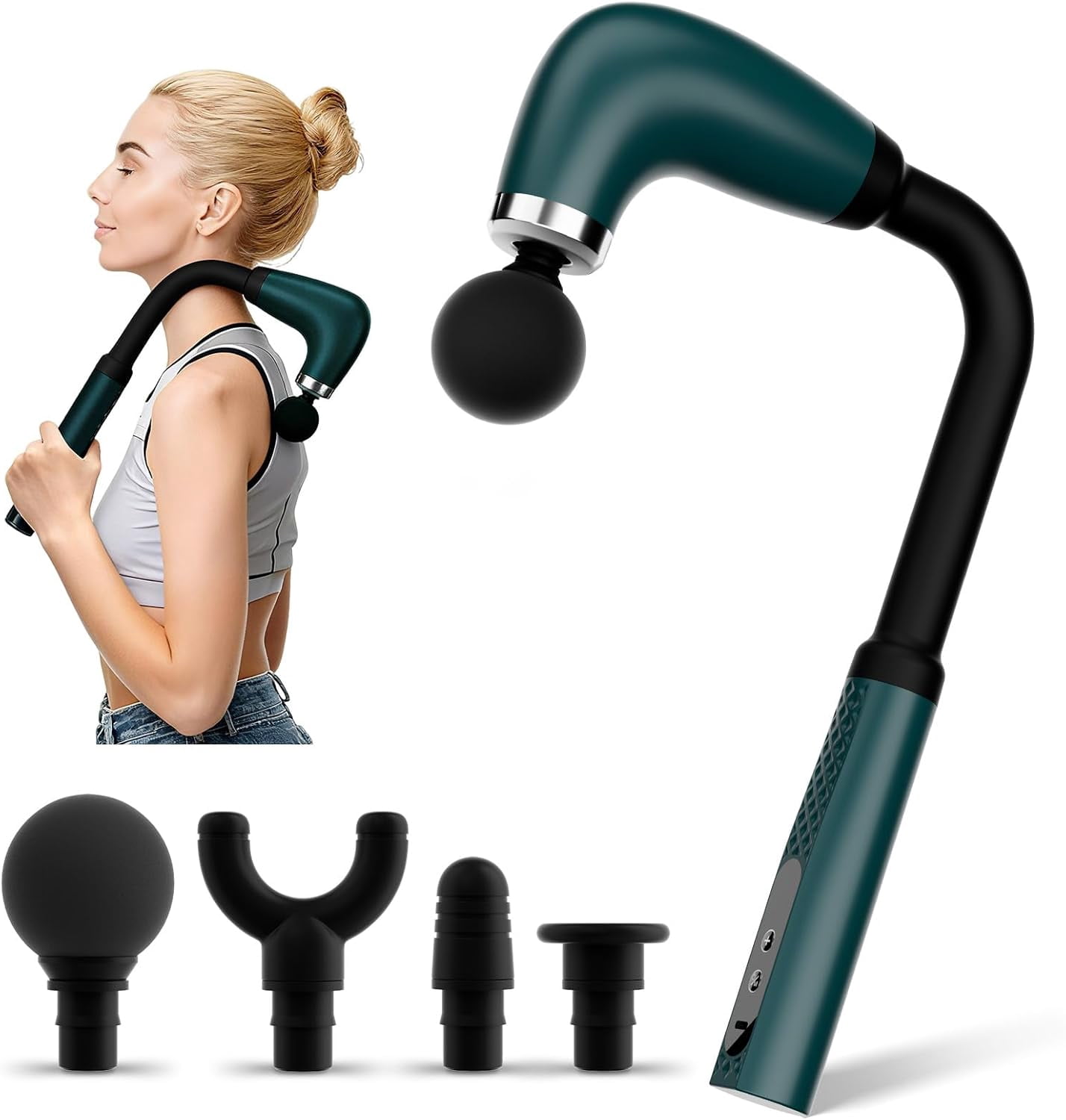 Massage Gun with Upgraded Extension Handle, Back Massage Gun Deep ...
