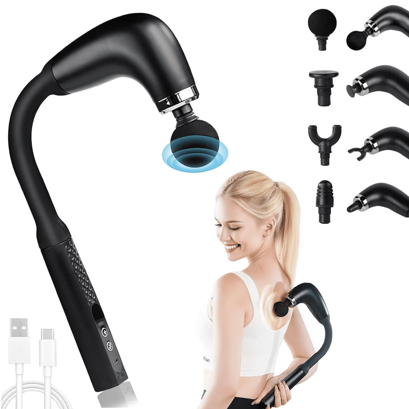 Massage Hammer,New Massager,Ergonomic Bent-Head Design,9 Speeds ...