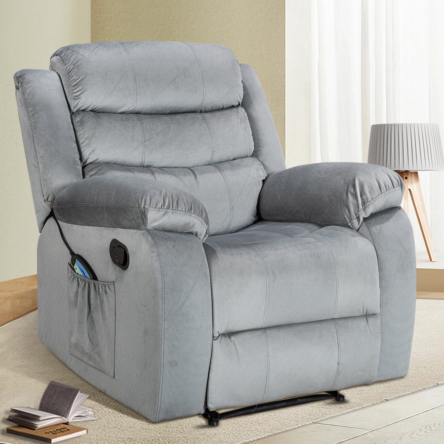 Massage Heated Recliner Chair 37.76" Width Recliner Chair, Living Room ...