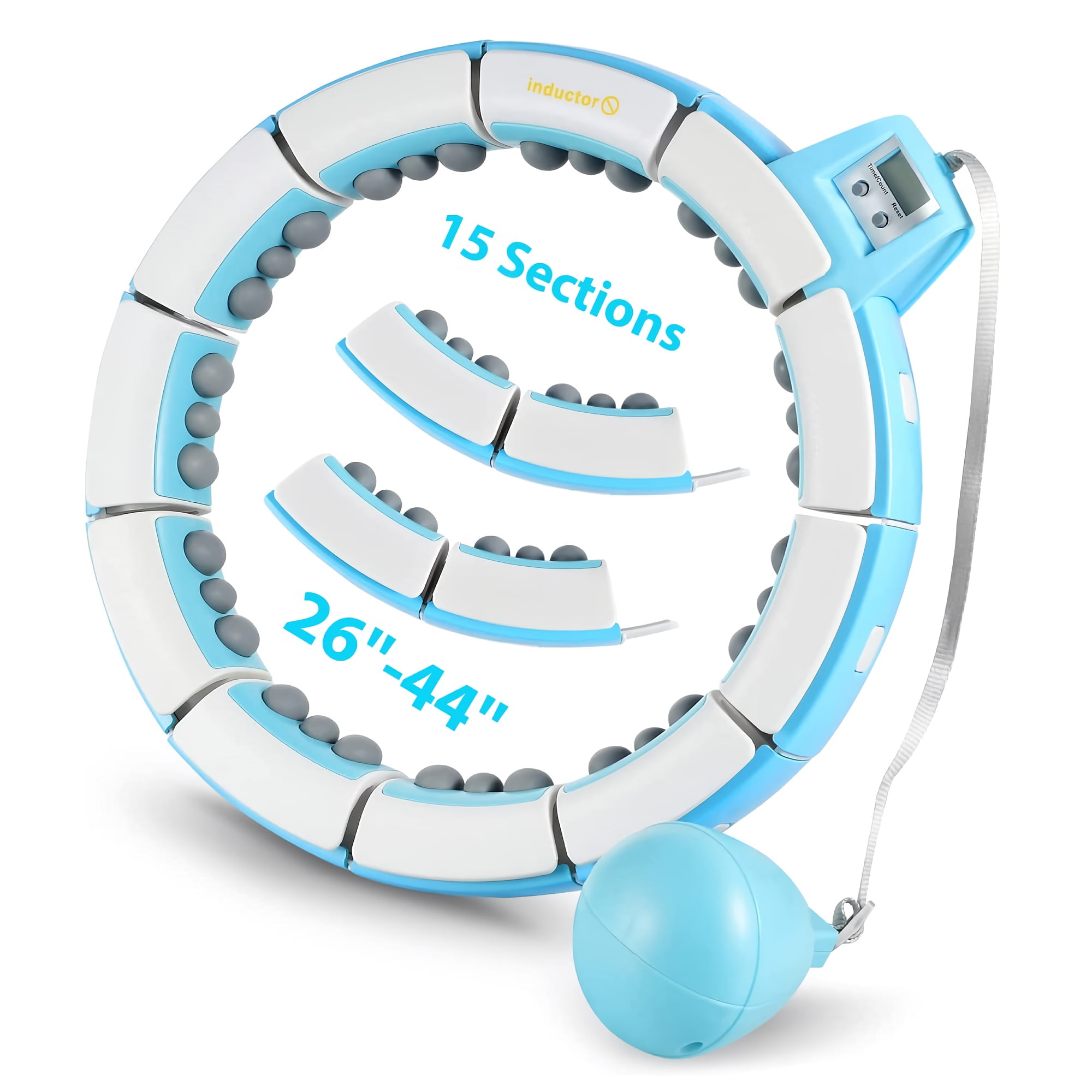 Massage Hula Hoop,15 Sections Detachable Adjustable Size Professional ...