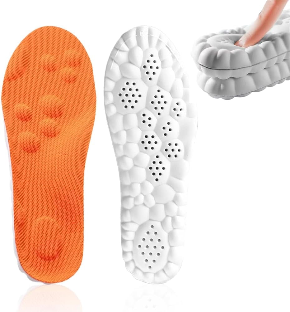 Massage Insoles for Men Women, 2025 Upgraded 4D Anti-Slip Memory Foam ...