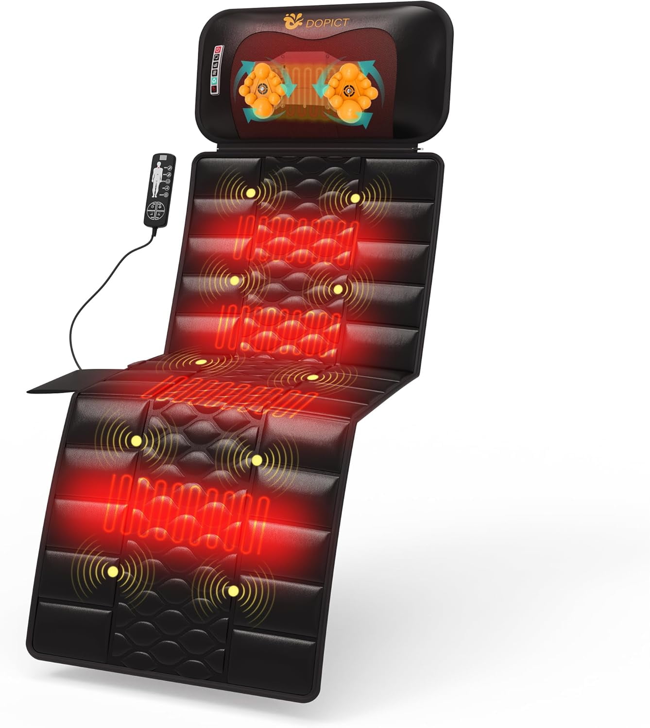 Massage Mat, Detachable Neck Massager, Full Body Vibration Heating ...