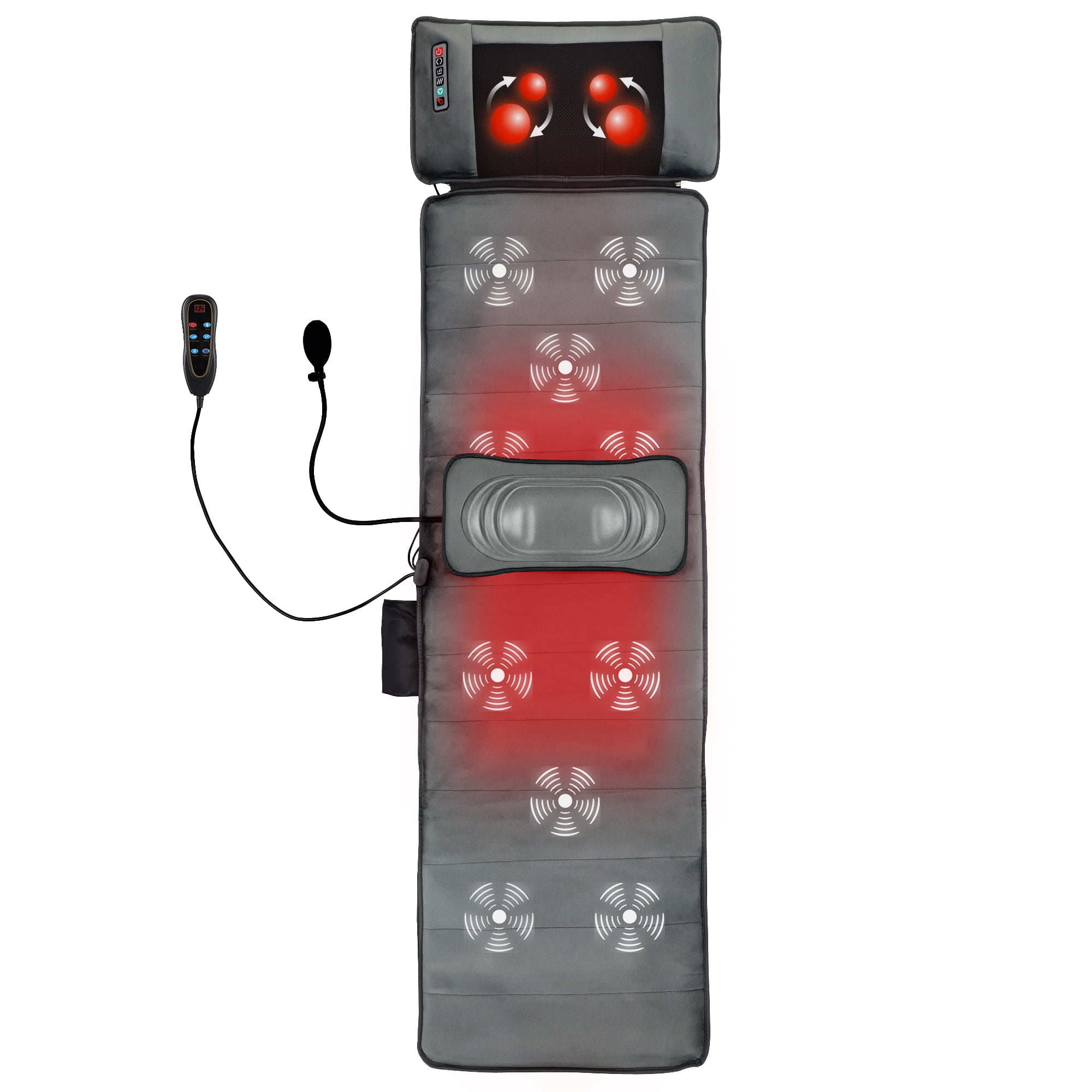 Full Body Massage Mat with Heat - 9 Motors Vibrating Massage Mattress ...