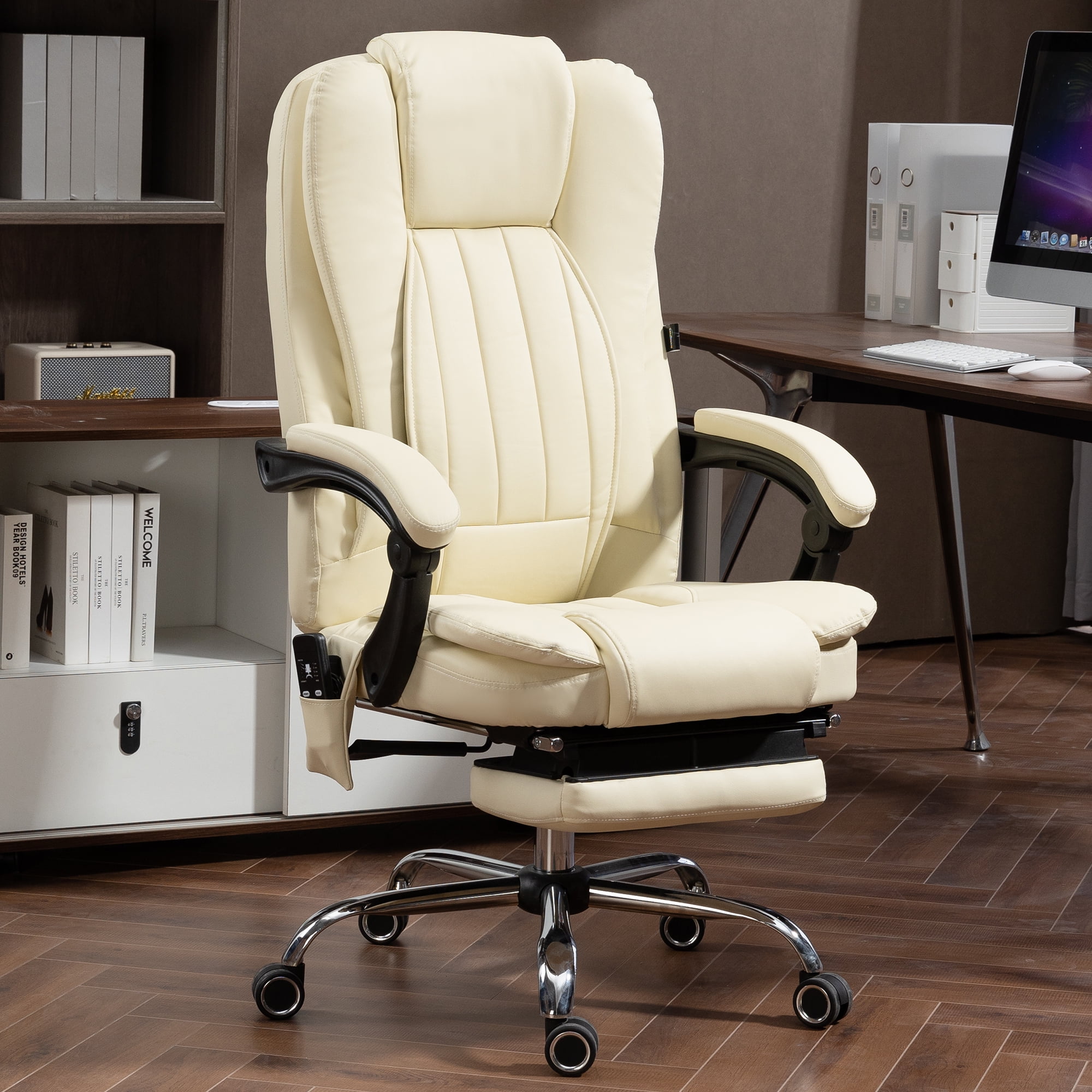 Massage Office Chair With Footrest, 160° Reclining Ergonomic Massage ...