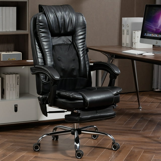 Massage Office Chair With Footrest, 160° Reclining Ergonomic Massage ...