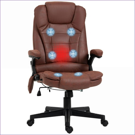 Massage Office Chair, HOMCOM 6-Point Vibration with Heat, High Back ...