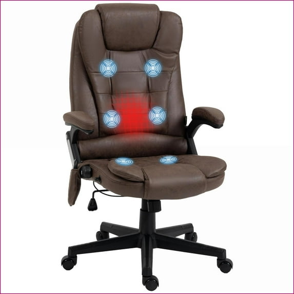 Massage Office Chair with 6-Point Vibration & Heat, HOMCOM High Back ...