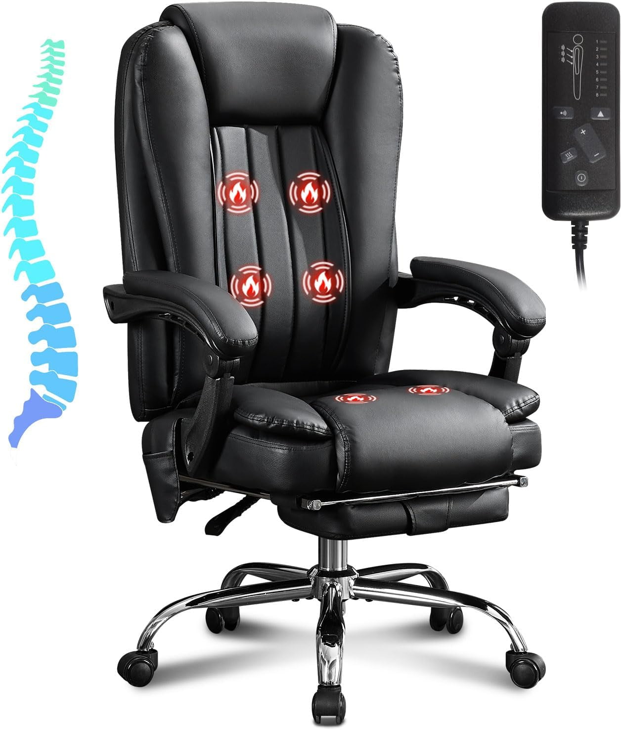 Massage Office Chair with Heat and 6 Vibration Points，Executive Office ...