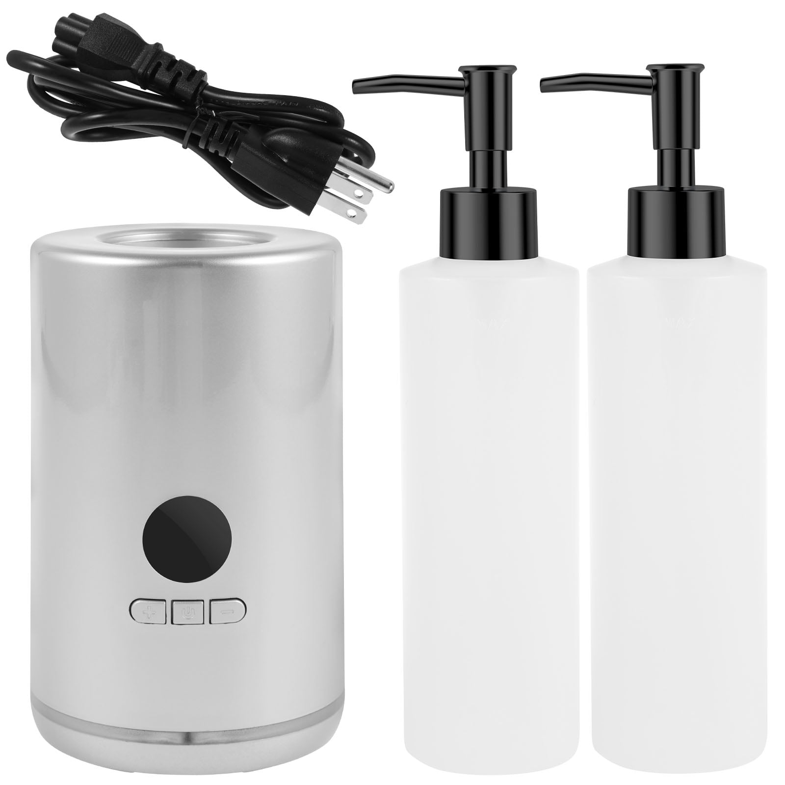 Massage Oil Warmer with 2 Oil Bottle Dispenser Portable Oil Warmer Bottle with Ambient Light ...