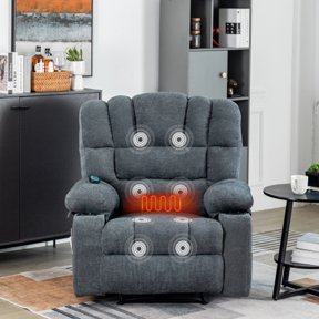 Alwalue Oversized Manual Recliner Chair, Velvet Soft Overstuffed for ...