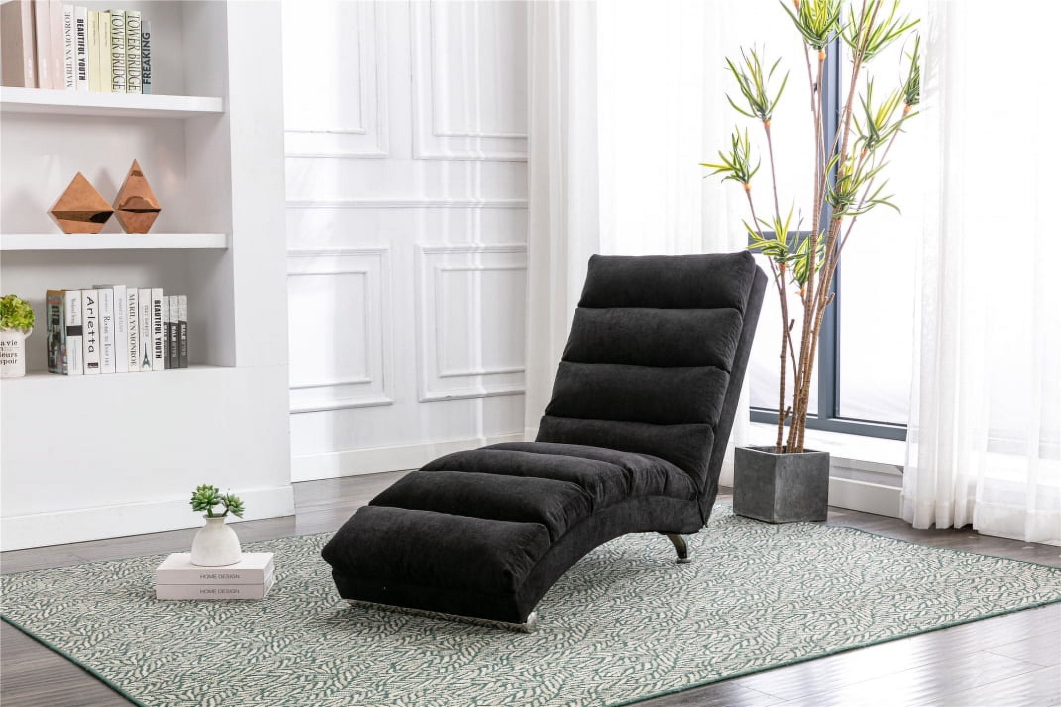 Massage Recliner with Metal Legs, Modern Upholstered Chaise Lounge ...