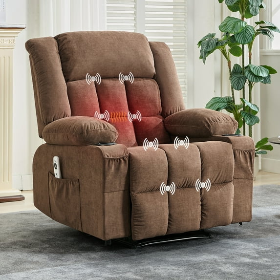 Massage Rocker Recliner Chair with Heat, Ergonomic Reclining Sofa Chair ...