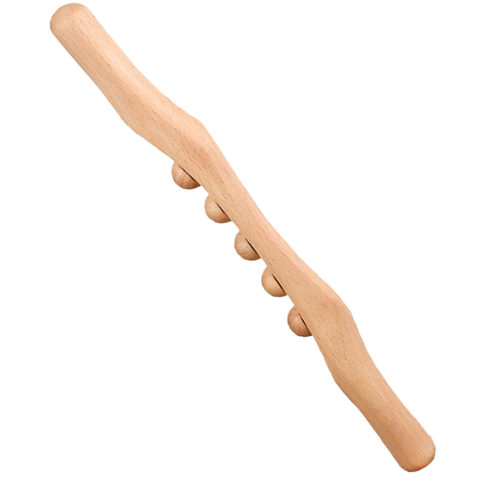 Massage Scraping Stick Portable Body Massager Rolling Bead Walker Wood Tool Massaging