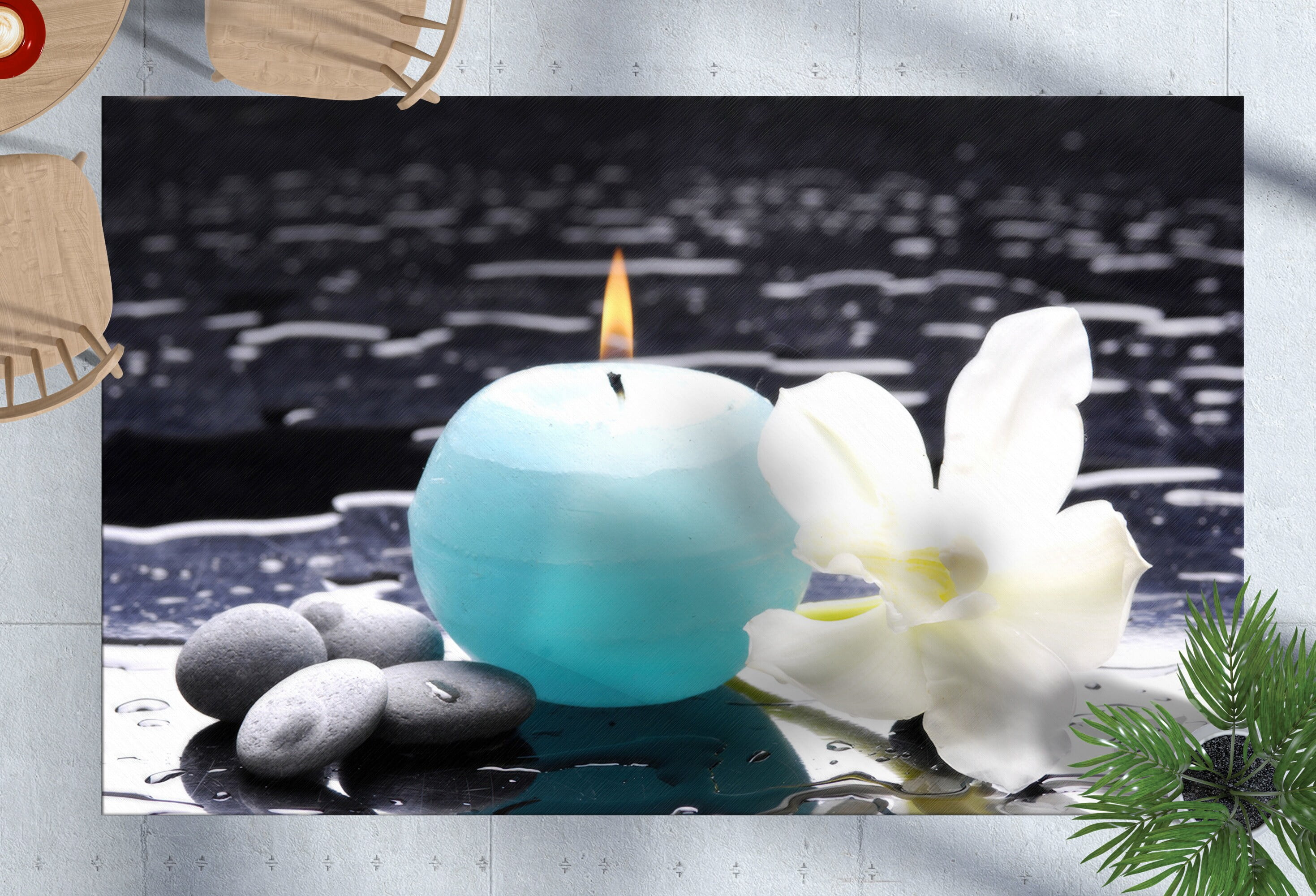 Massage Stones and Candle Rug, Cute Rug, Cool Rug, Modern Rugs ...