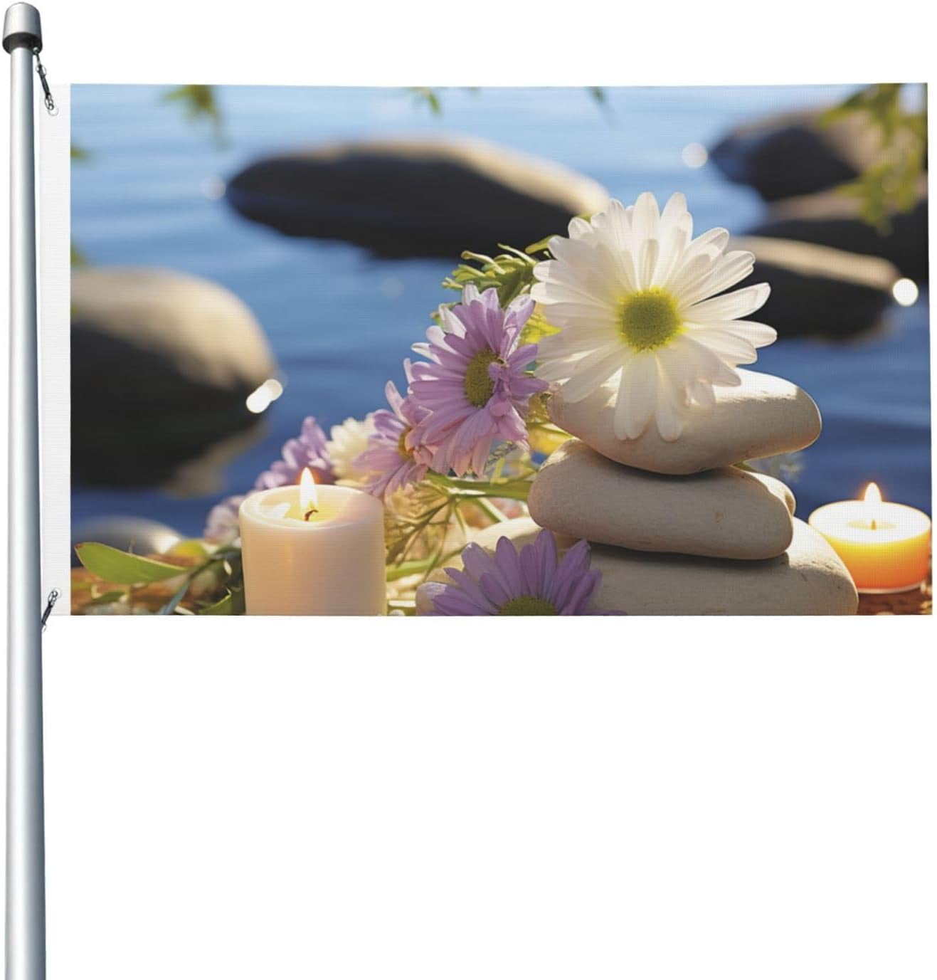 Massage Stones with Daisy Flag 3x5 ft Flags for Outside Funny Banner ...
