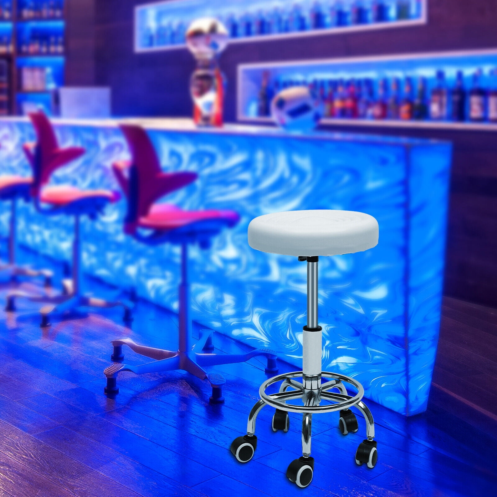 Massage Stool, Height Adjustable Hydraulic Rolling Swivel Stool Chair ...