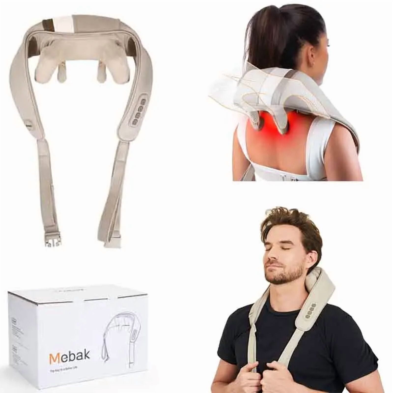 Massager For Neck and Cervical Shoulder With Heating Massage Pillow for ...