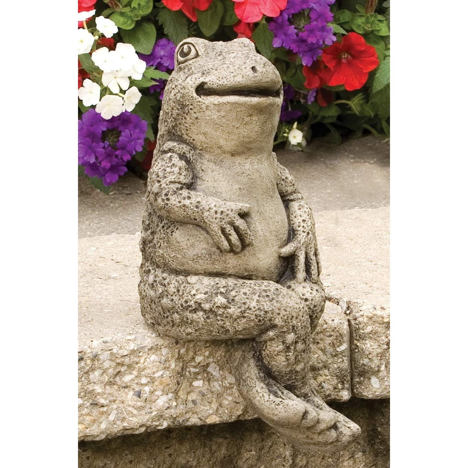 Massarelli's Sitting Frog 'Howie' Solid Cast Stone Garden Statue ...