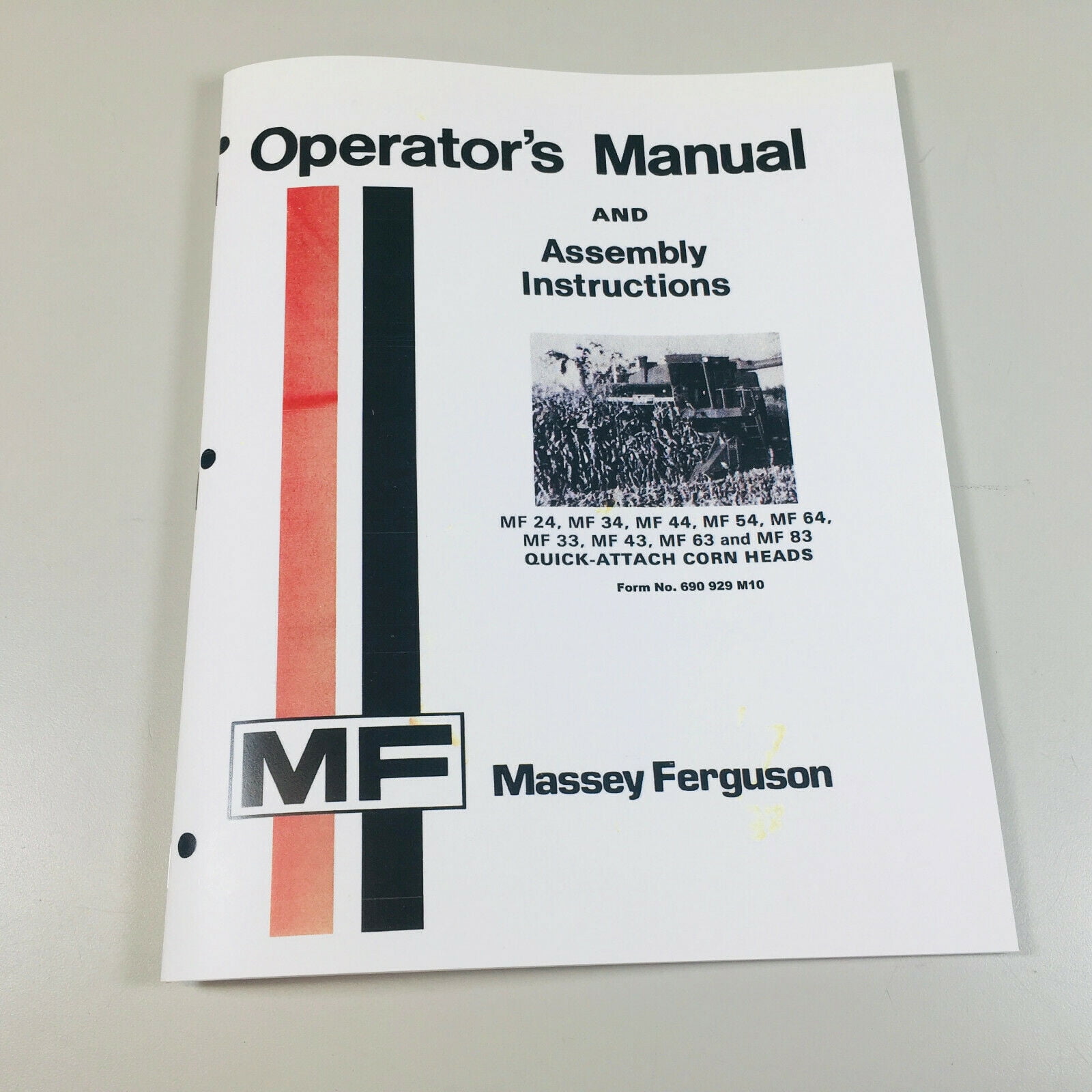 Massey Ferguson 33 43 63 83 Combine Quick-Attach Corn Head Operators ...