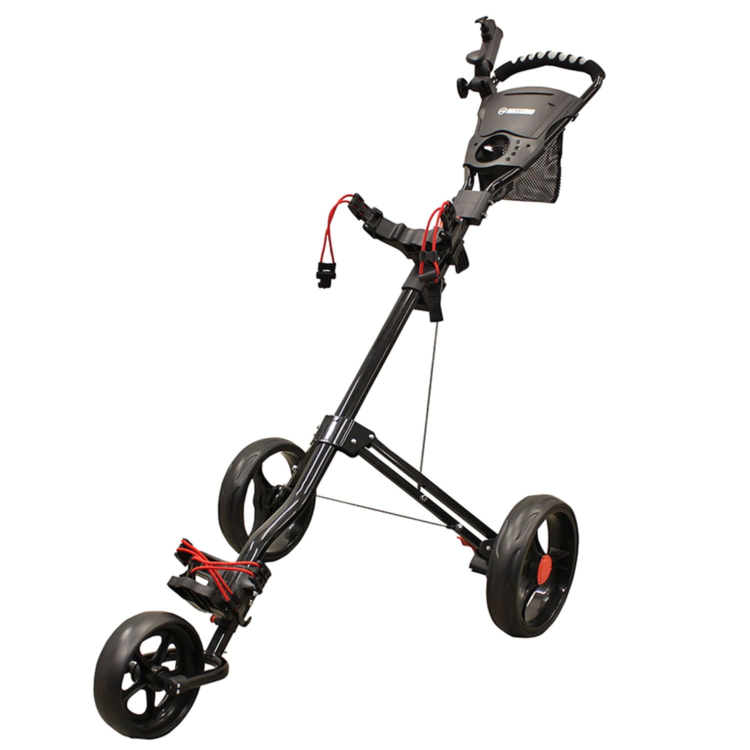 Massimo 3-Wheel 8" Golf Bag Pushcart, Lightweight, Foldable - Black ...