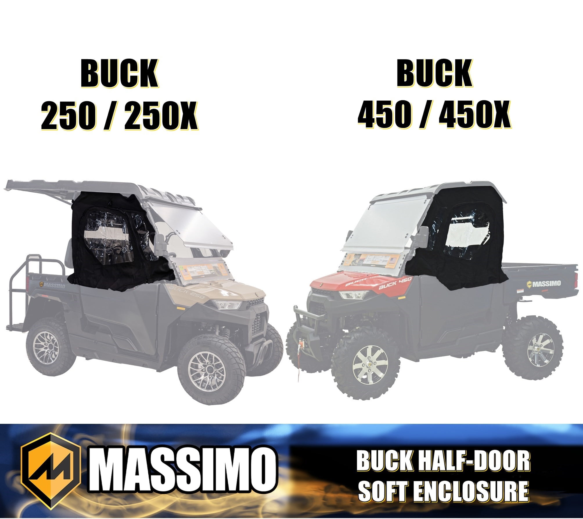 Massimo ATV Part - BUCK 250/450 Side Four Wheeler Half Door Soft ...