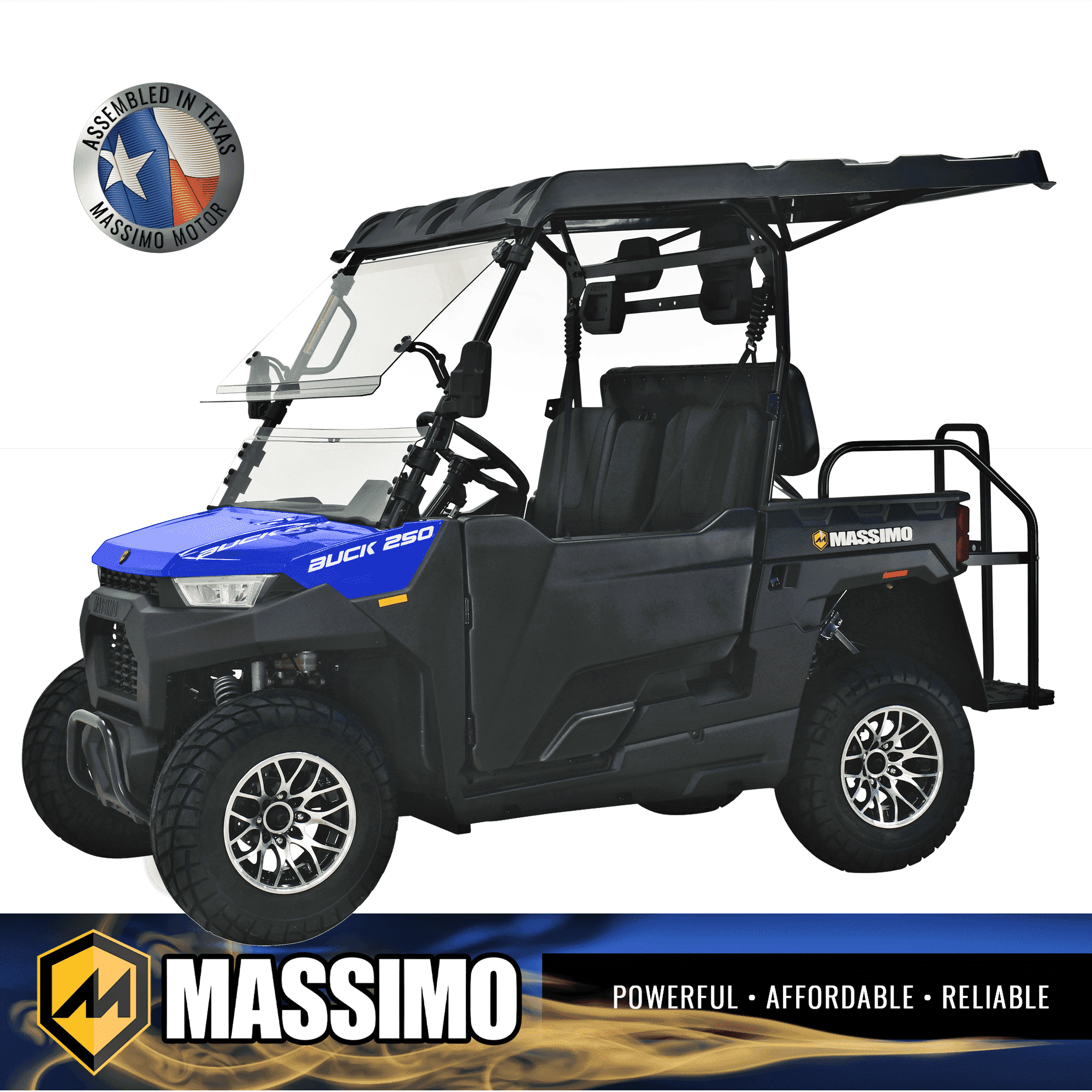Massimo Buck 250X Side by Side 2WD 177cc EFI 12hp, Gas Golf Cart UTV ...