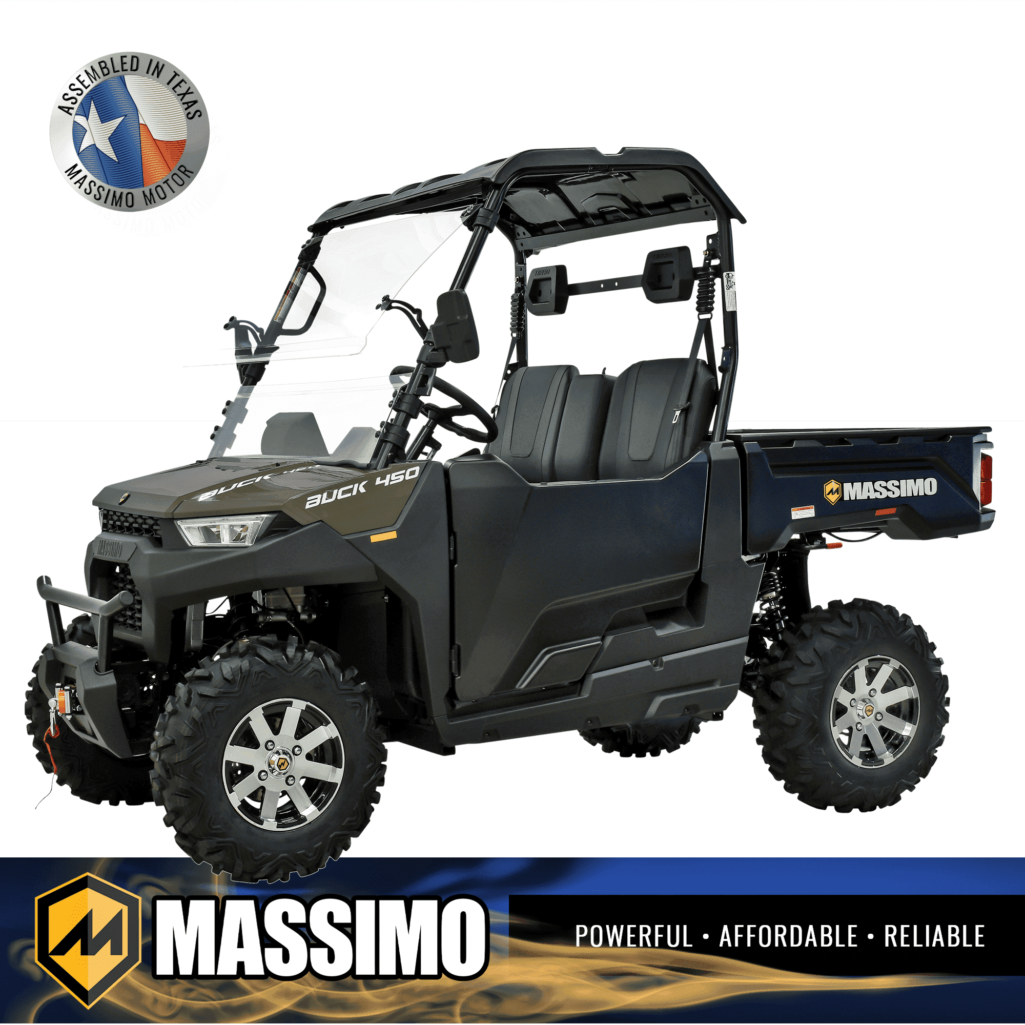 Massimo Buck 450, 2 Seater 25 Hp 352cc UTV with Tilting Full Windshield ...