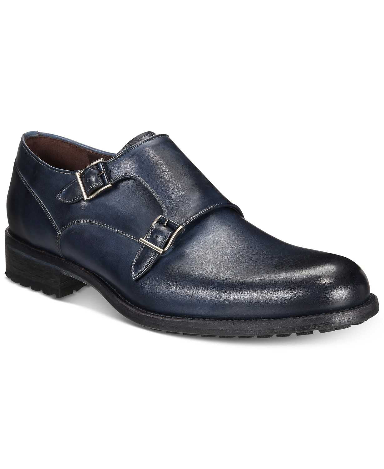 Massimo Emporio Men’s Double-Buckle Dress Shoes, Navy, 12 M US ...