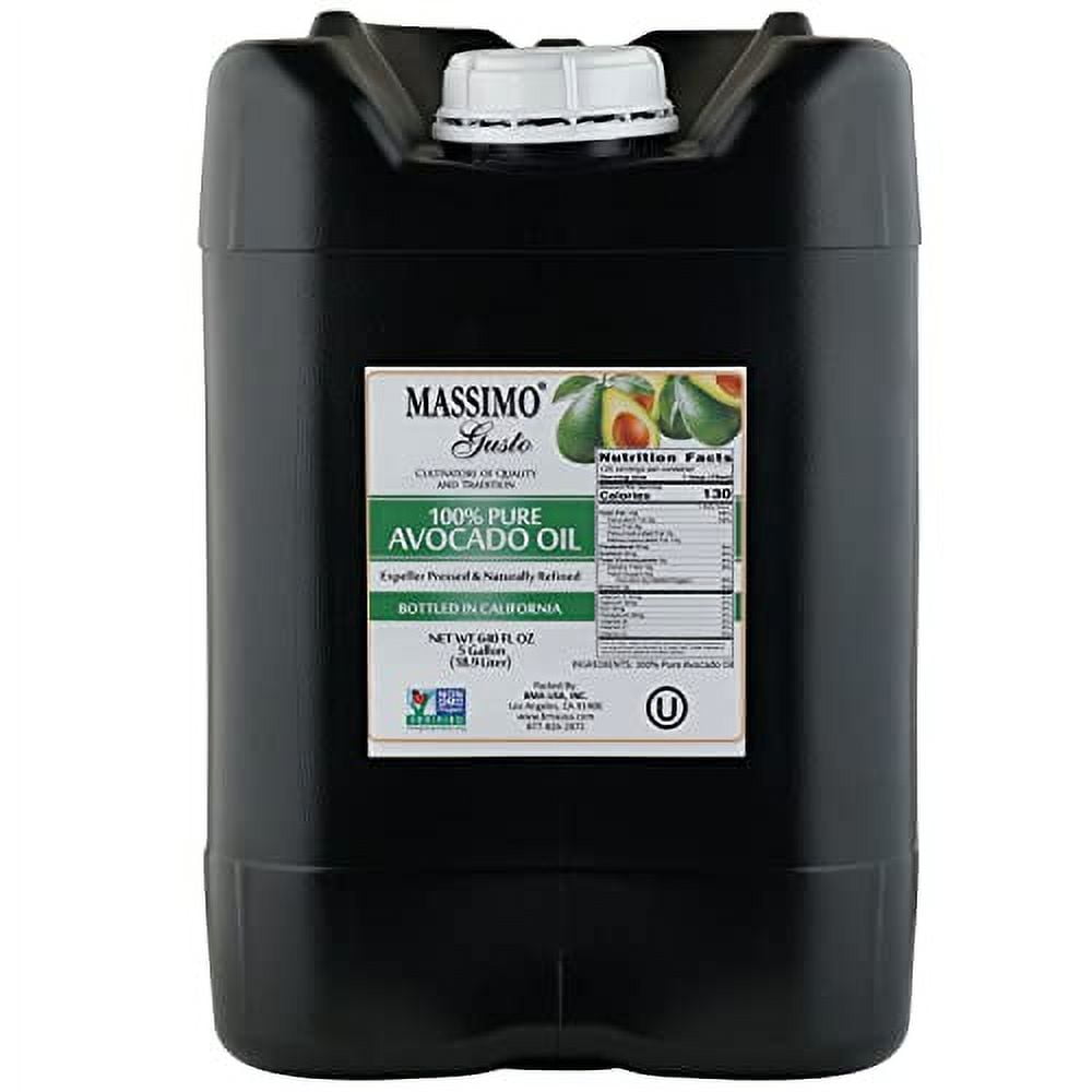 Massimo Gusto Food Service - Avocado Oil - 5 Gallon Bulk (640 FL OZ ...