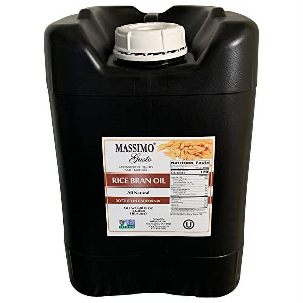 Massimo Gusto Food Service - Rice Bran Oil - 5 Gallon Bulk (640 FL OZ ...